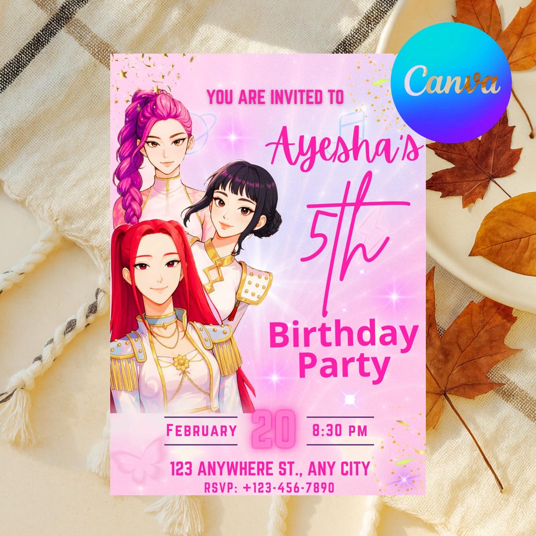 Editable K-pop Birthday Invitation, Pastel Idol Theme (digital Download ...