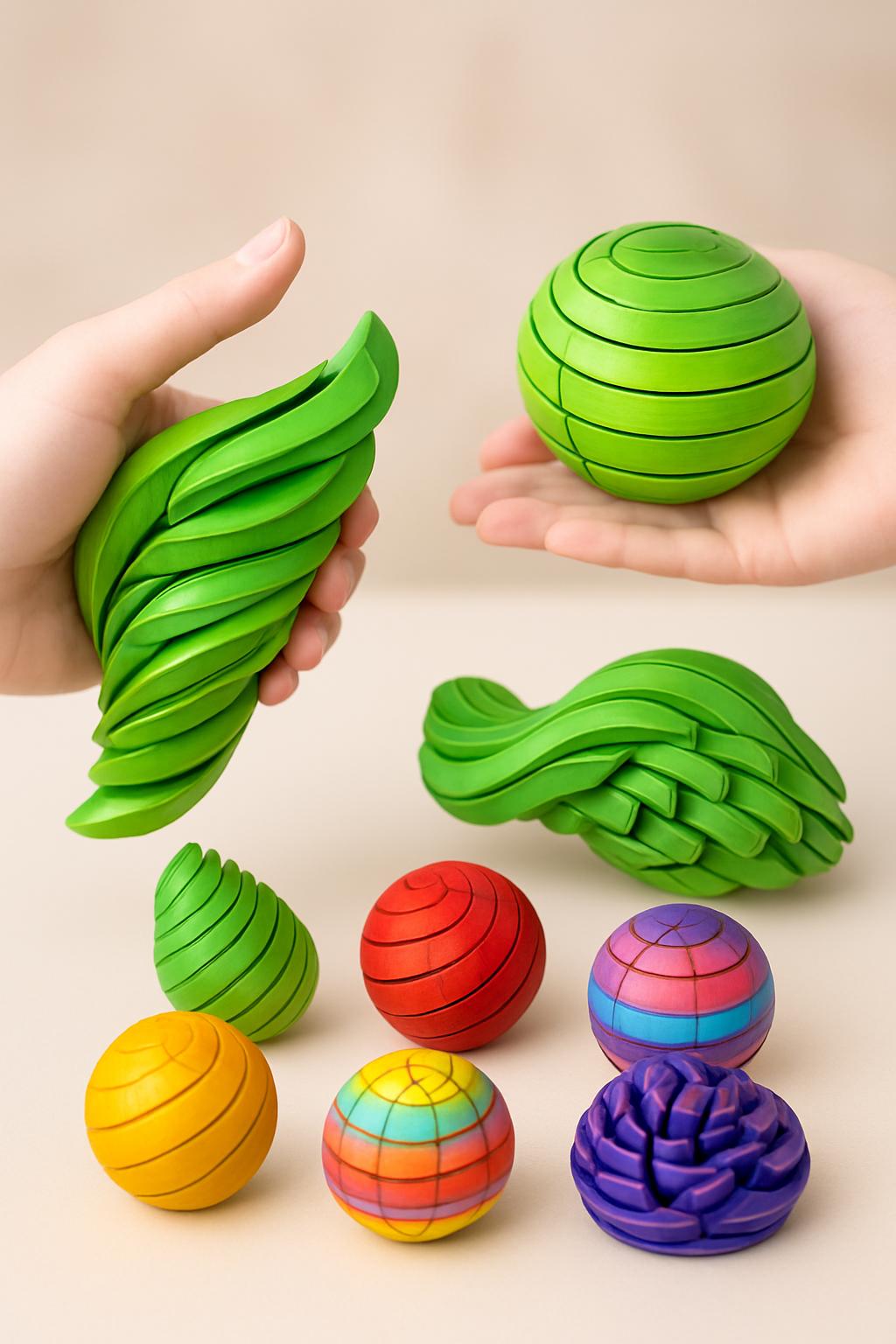 3D Printed Twisted Sphere, Rotating Deformation Ball, Liquid Flow ...