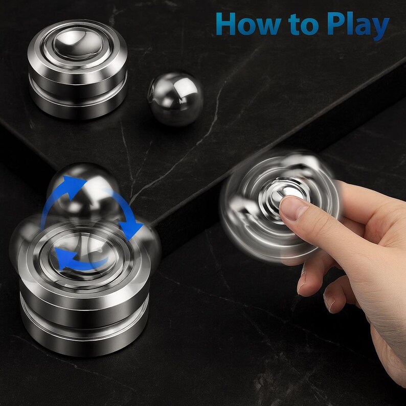 Magnetic Gyro Spinner – Metal Stress Relief Fidget Toy - Etsy