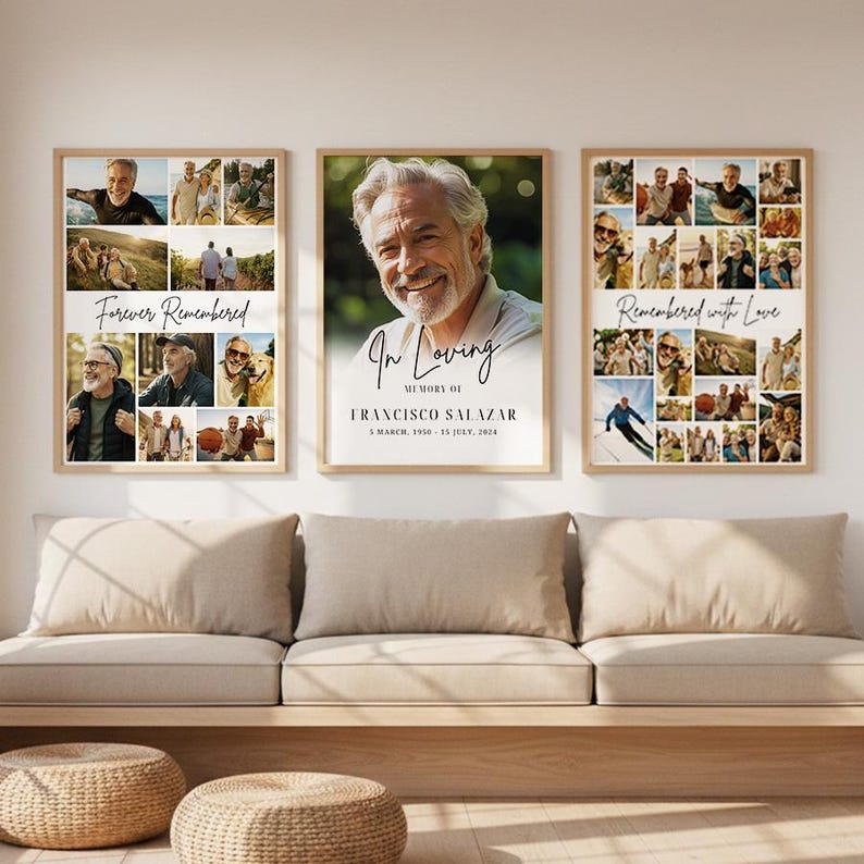 Funeral Photo Collage Sign Template – Celebration of Life Memorial ...