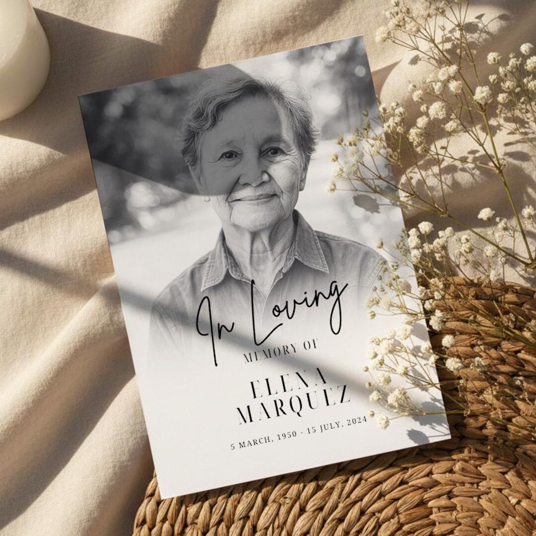 Funeral Program Template, Memorial Service Program (digital Download ...