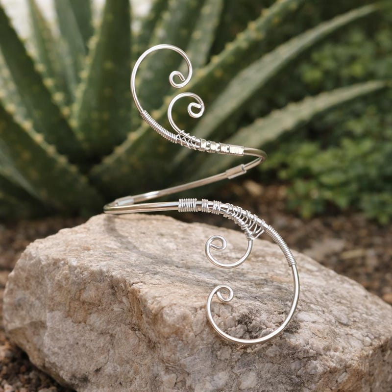 Wire Spiral Arm Cuff - Etsy