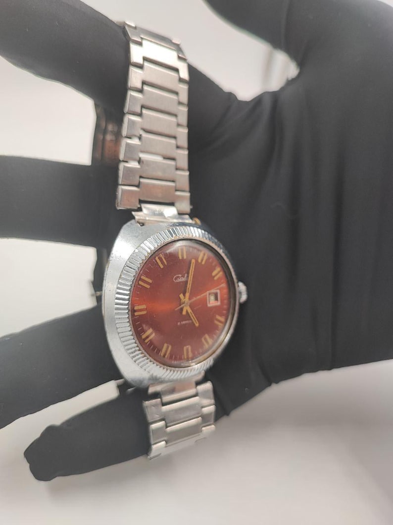 USSR Moonface Date Watch Slava 21 Ruby Stones and Self-winding + USSR ...