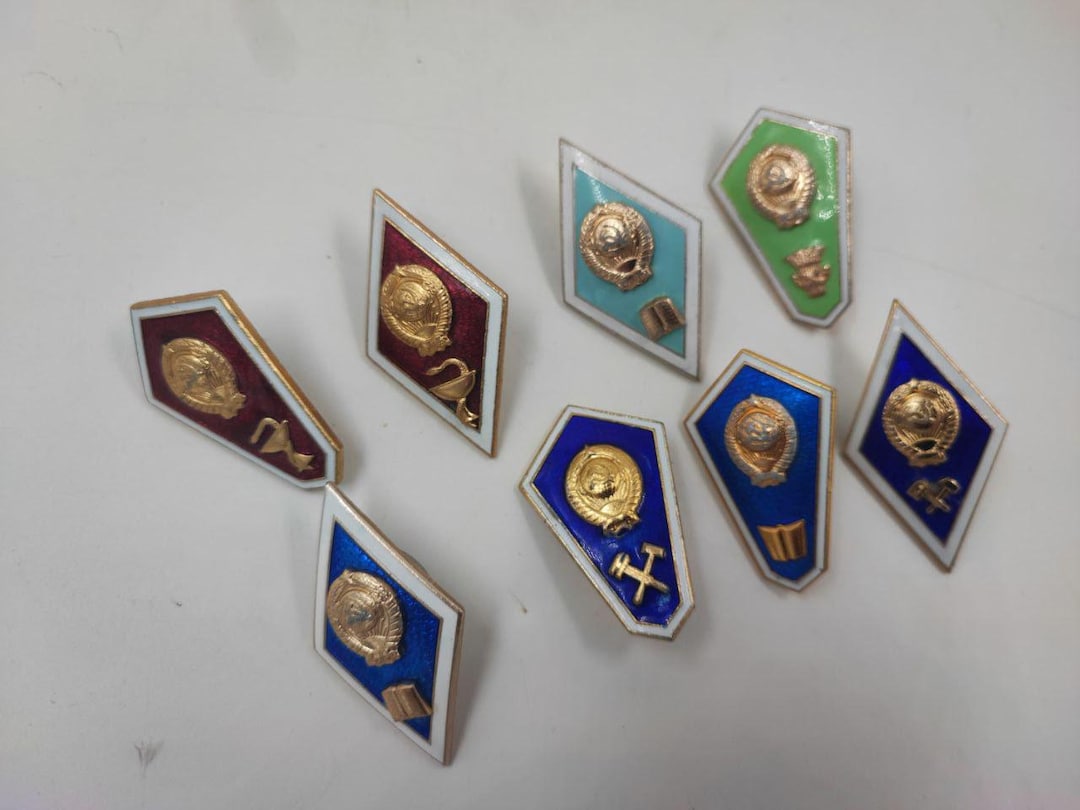 8 USSR College Graduation Pins in Nice Condition - Etsy