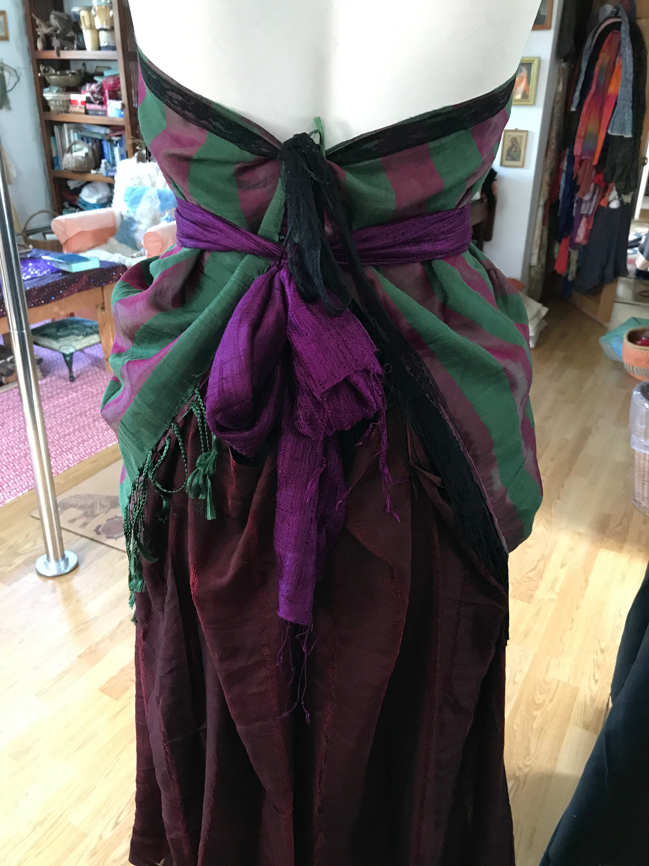 Steampunk Bustle Pirate Wench Striped Dress - Etsy