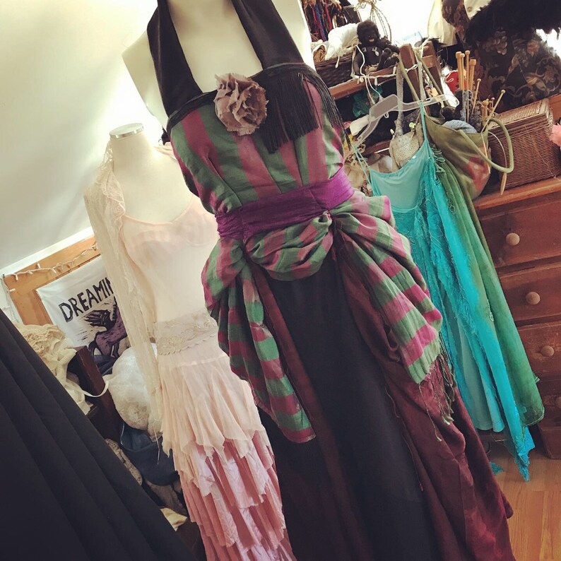 Steampunk Bustle Pirate Wench Striped Dress - Etsy