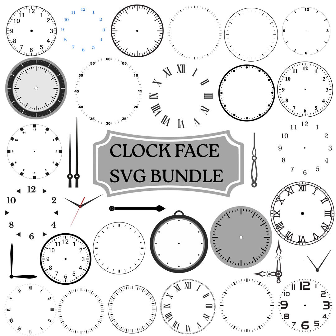 Clock Face SVG Bundle: Modern & Vintage Designs (digital Download) - Etsy