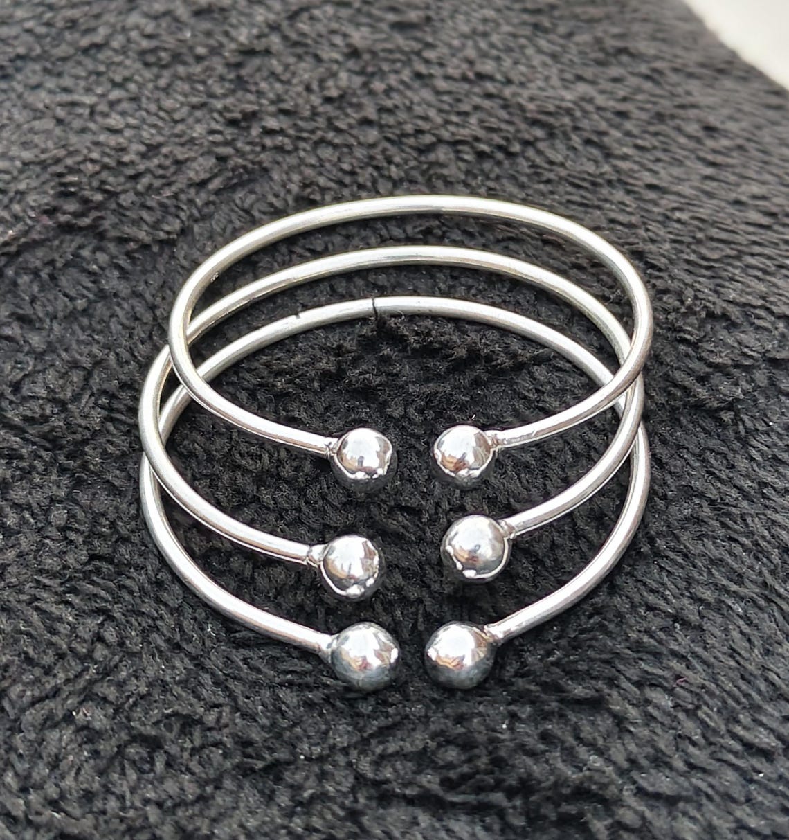 Set of 3 Heavy Sterling Silver West Indian Bangles – Boho Stackable ...