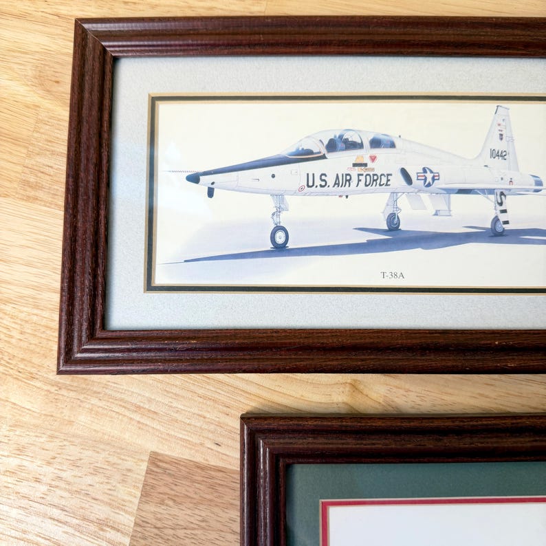 Vintage Squadron Graphics Aviation Prints Framed T-38A B-17 Aircraft ...