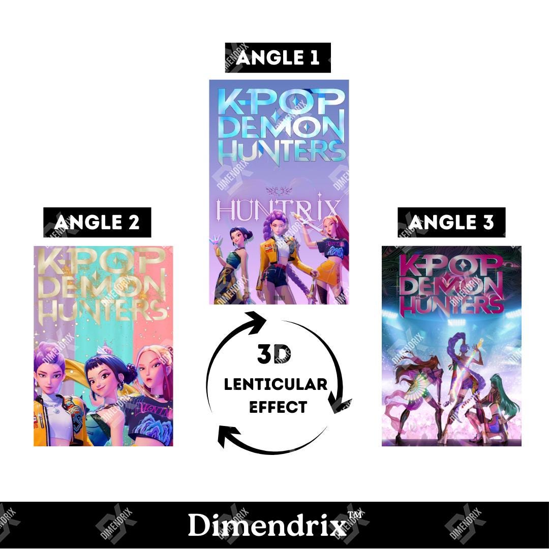 3D Lenticular Poster | K-pop Demon Hunters Movie Posters | Zoey, Rumi ...