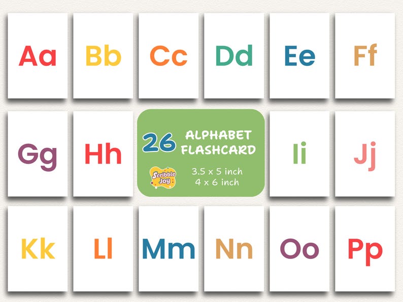 Alphabet Flashcards, Letters Preschool Flash Card, Montessori Toddler ...