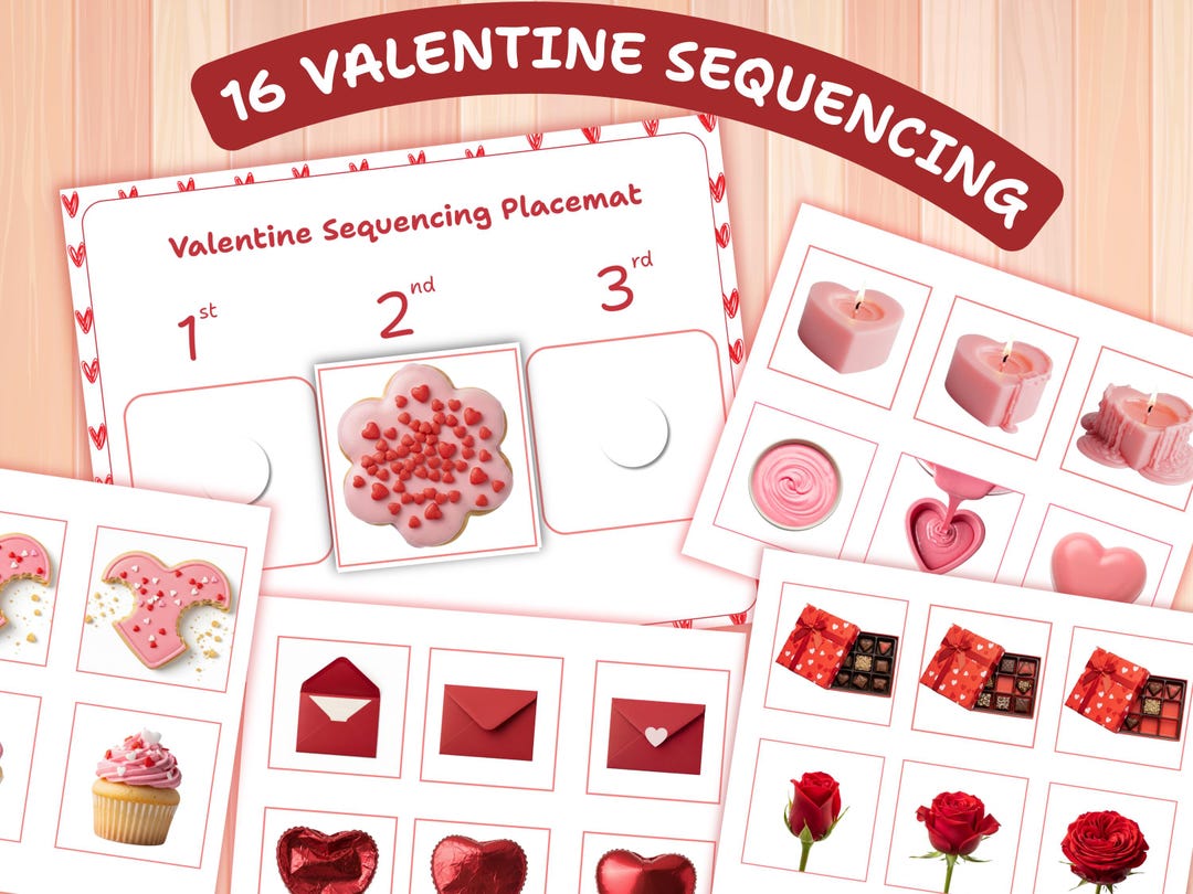 Valentine Sequencing Activity | Preschool Cut & Paste Worksheet (PDF ...