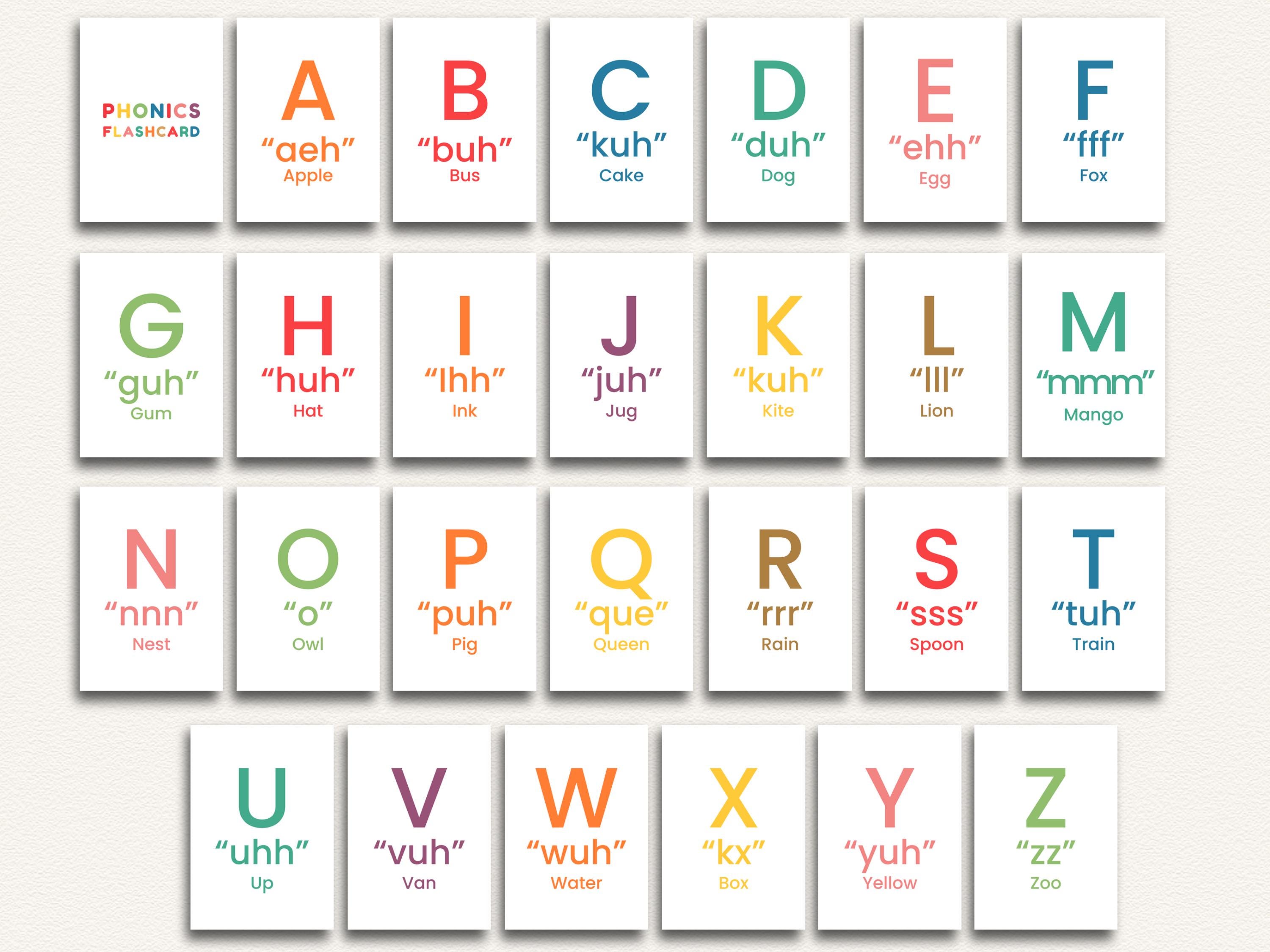 Phonics Preschool Flash Card, Alphabet Sound Cards, Montessori Toddler ...