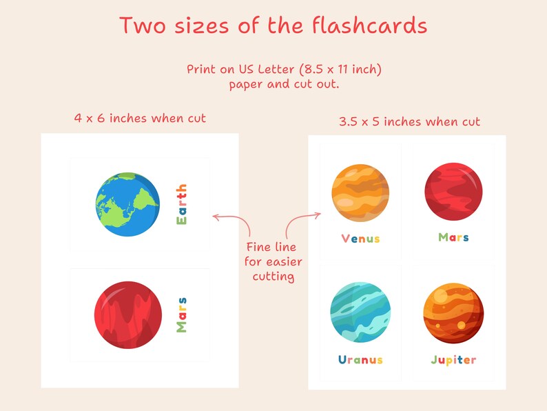 Solar System Flashcards, Science for Kids Material, Homeschooling ...