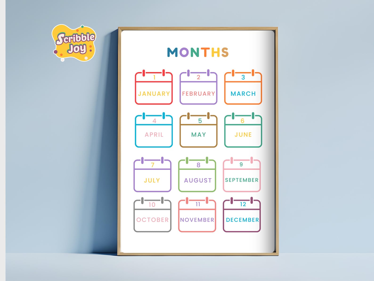 Months Printable Poster, Classroom Posters, Educational Wall Art ...