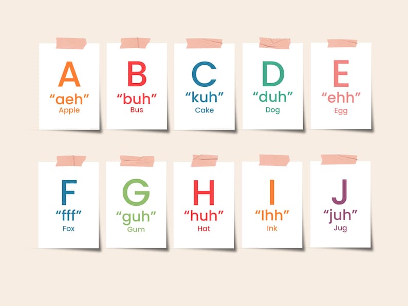 Phonics Preschool Flash Card, Alphabet Sound Cards, Montessori Toddler ...