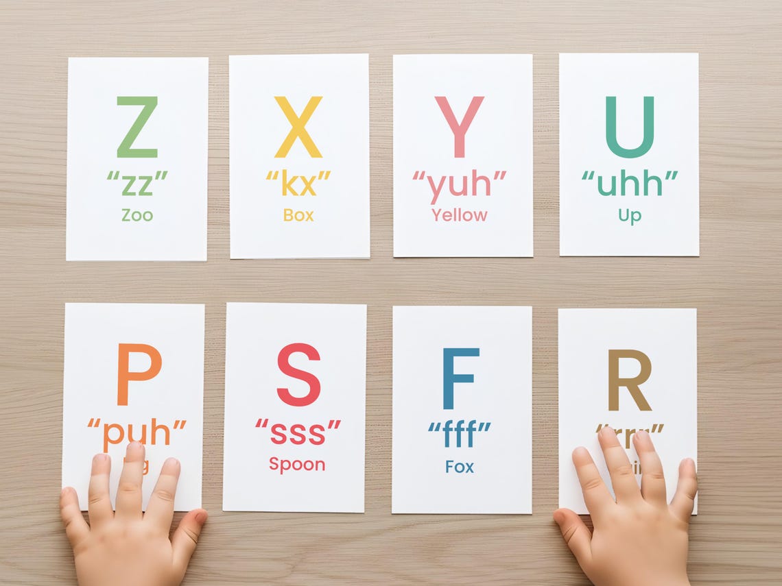 Phonics Preschool Flash Card, Alphabet Sound Cards, Montessori Toddler ...