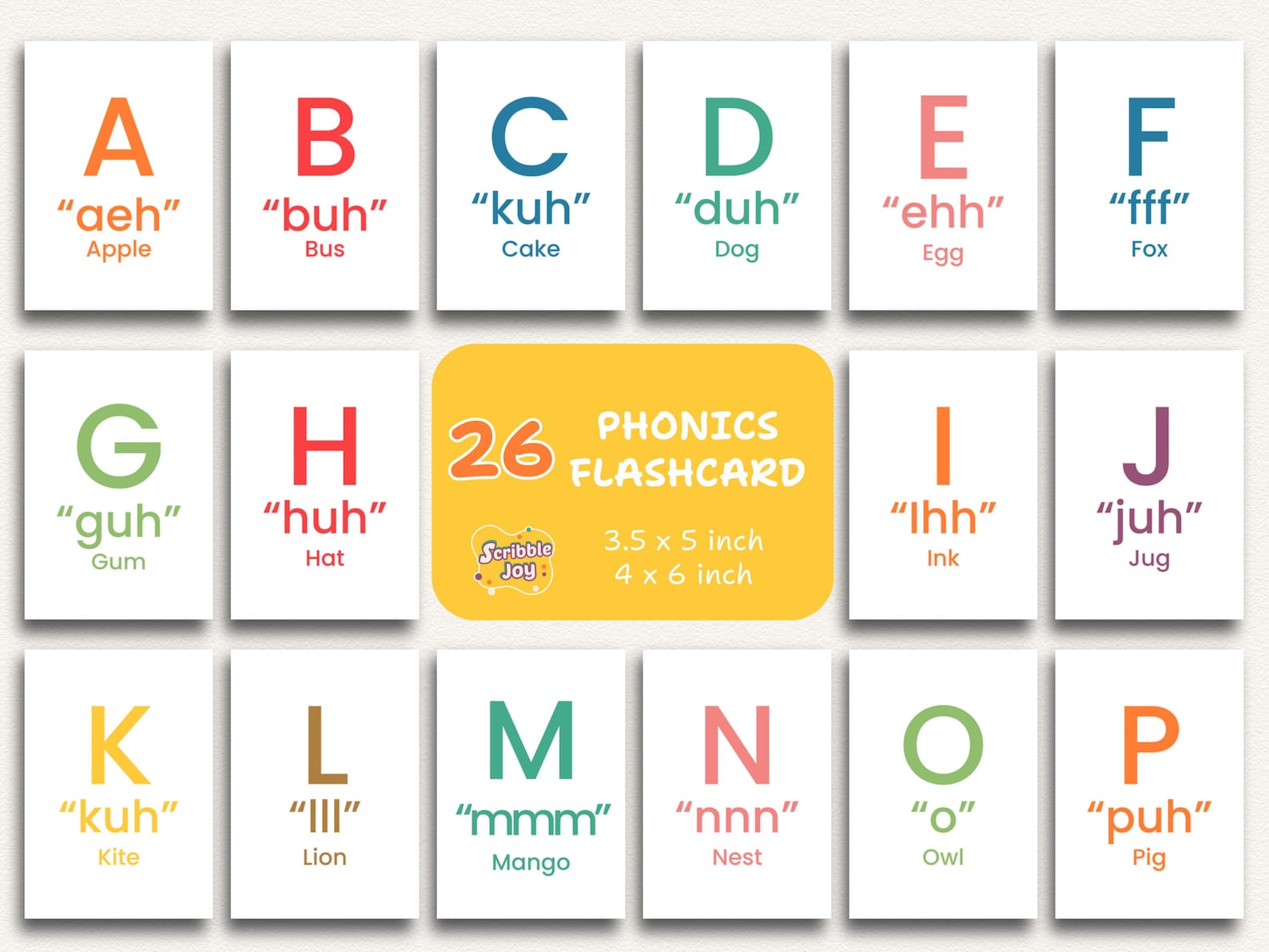 Phonics Preschool Flash Card, Alphabet Sound Cards, Montessori Toddler ...