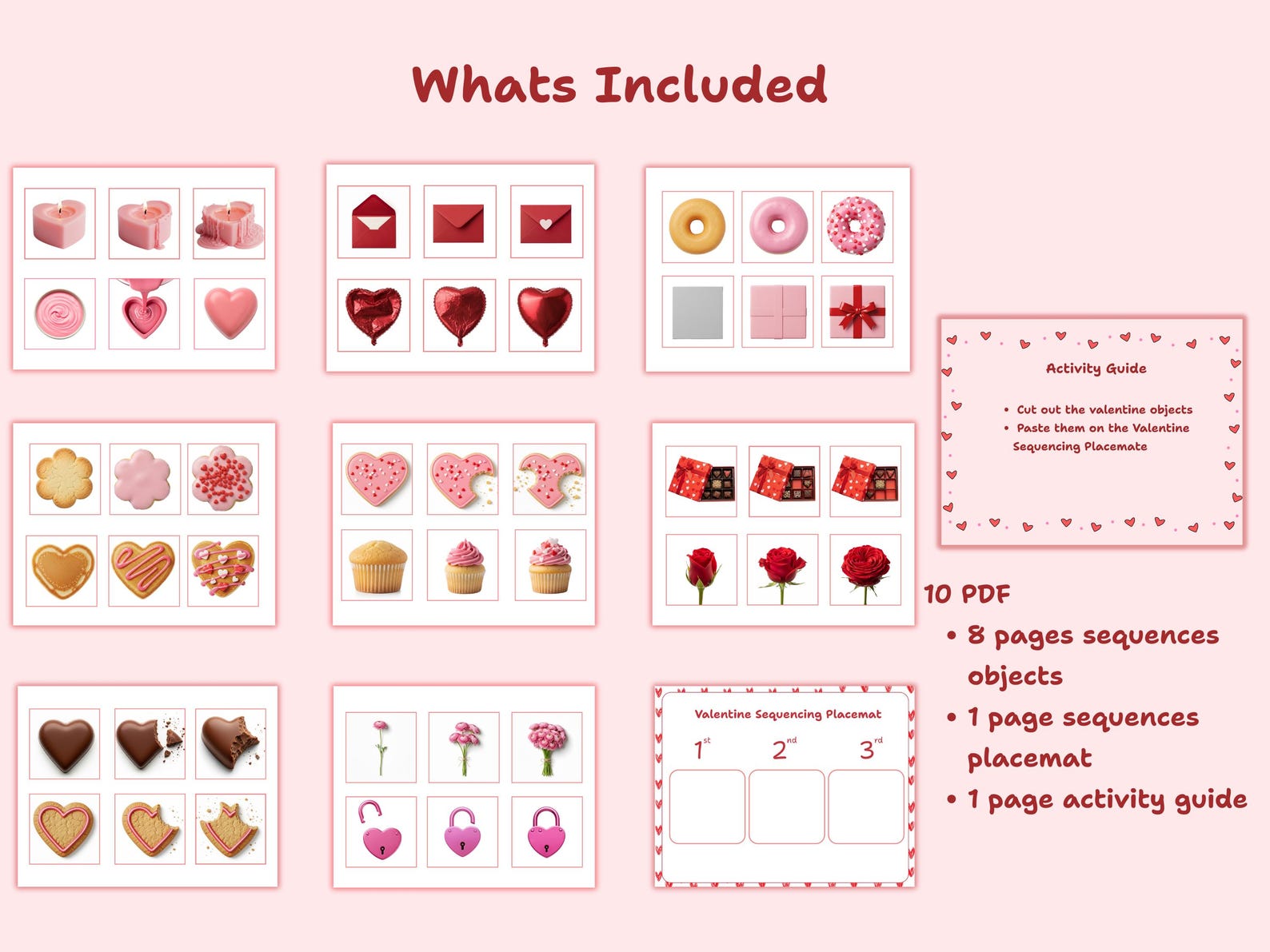 Valentine Sequencing Activity | Preschool Cut & Paste Worksheet (PDF ...