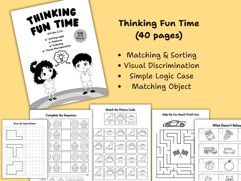 Pre-k Full Year Worksheet Black White Bundle, Printable Preschool ...