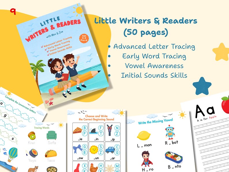 Pre-k Full Year Worksheet Bundle, Printable Pre-school Learning Tools ...