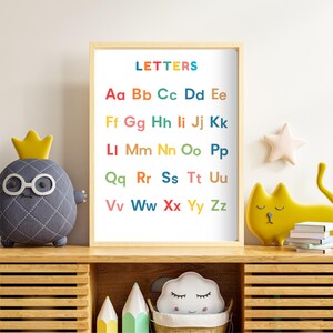ABC Poster, Abcs Alphabet Wall Art, Boho Playroom Wall Decor, A-Z ...
