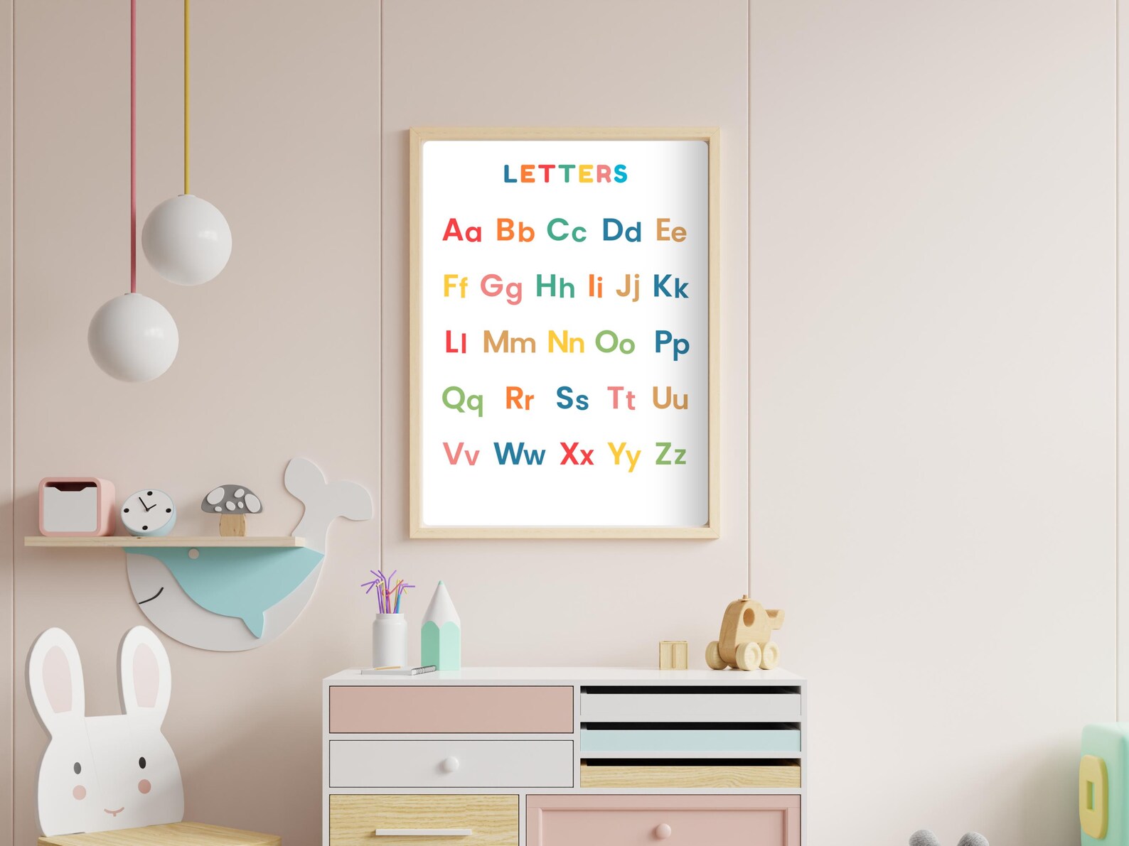 ABC Poster, Abcs Alphabet Wall Art, Boho Playroom Wall Decor, A-Z ...