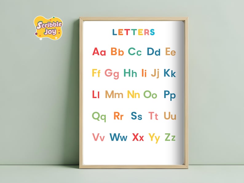 ABC Poster, Abcs Alphabet Wall Art, Boho Playroom Wall Decor, A-Z ...