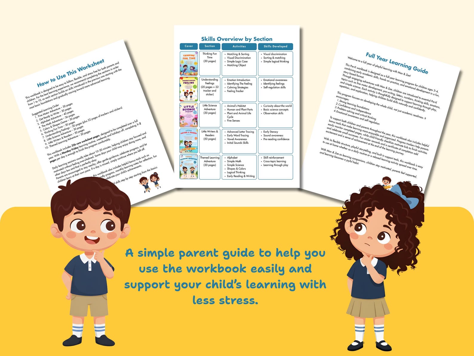 Pre-k Full Year Worksheet Bundle, Printable Pre-school Learning Tools ...