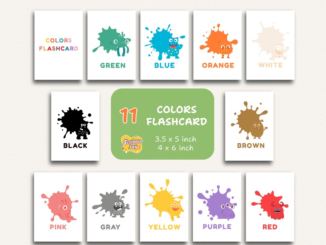 Colors Flash Cards, Printable Flashcards, Toddler Learning Tools ...