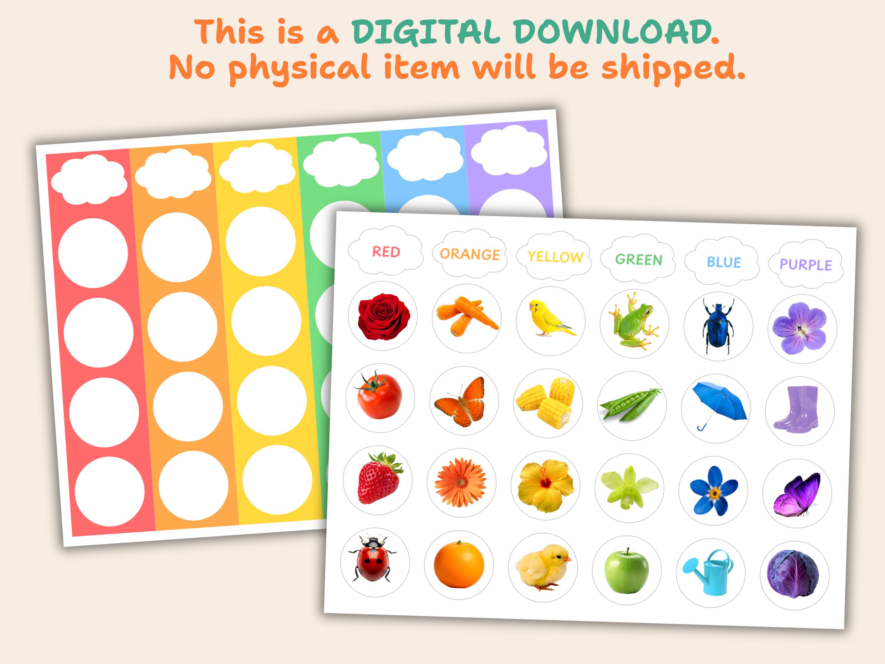 Spring Rainbow Color Sorting Activity for Preschool, Color Matching ...