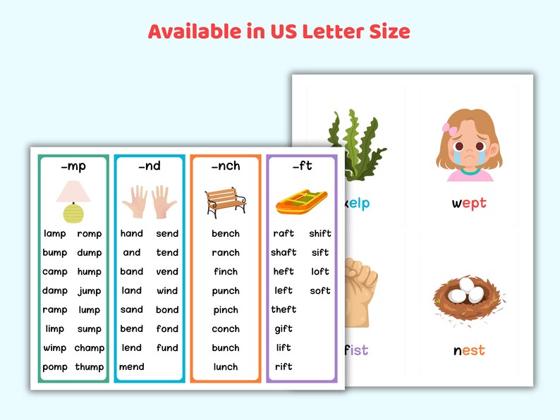 184 Consonant Blend Flashcards, Printable Blend Cards, Beginning ...