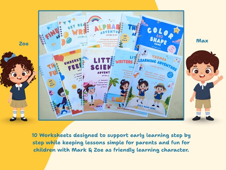 Pre-k Full Year Worksheet Bundle, Printable Pre-school Learning Tools ...