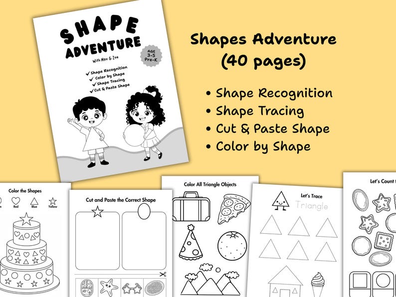 Pre-k Full Year Worksheet Black White Bundle, Printable Preschool ...