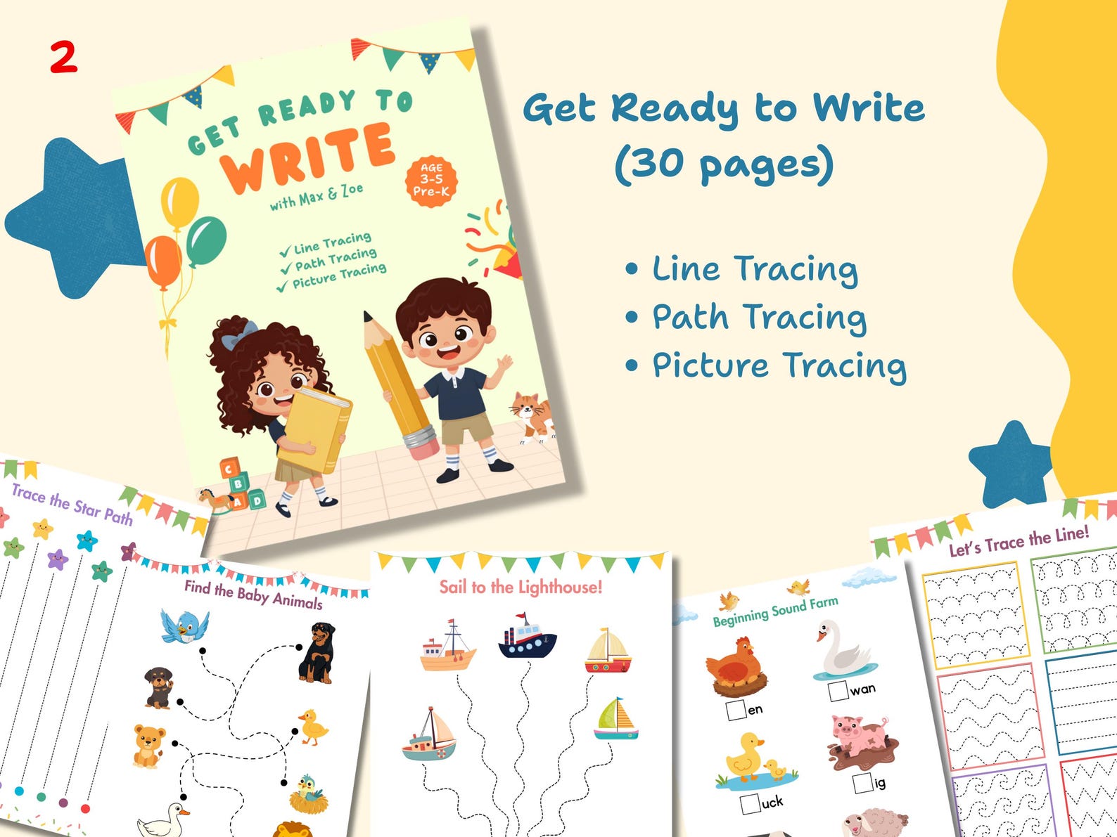 Pre-k Full Year Worksheet Bundle, Printable Pre-school Learning Tools ...
