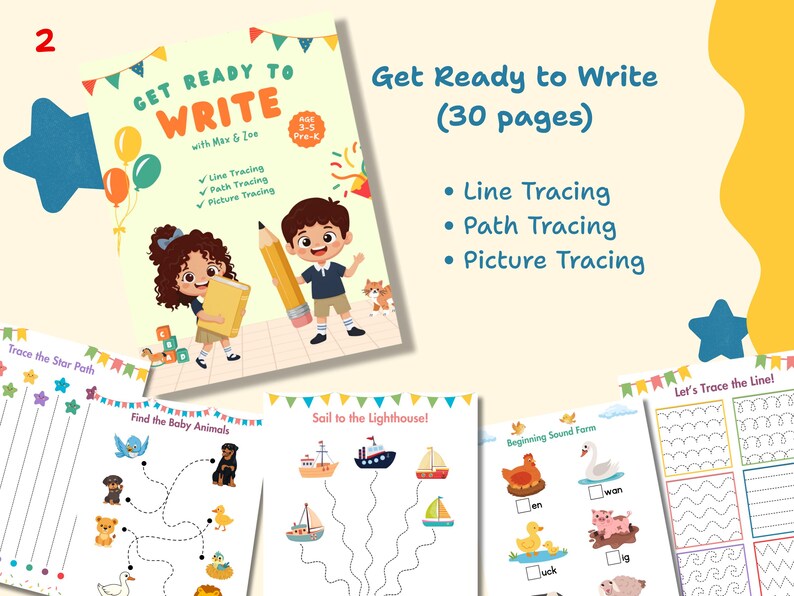 Pre-k Full Year Worksheet Bundle, Printable Pre-school Learning Tools ...