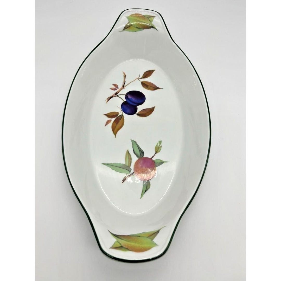 Royal Worcester Fine China in Evesham Vale Pattern Large Oval Fish Dish ...