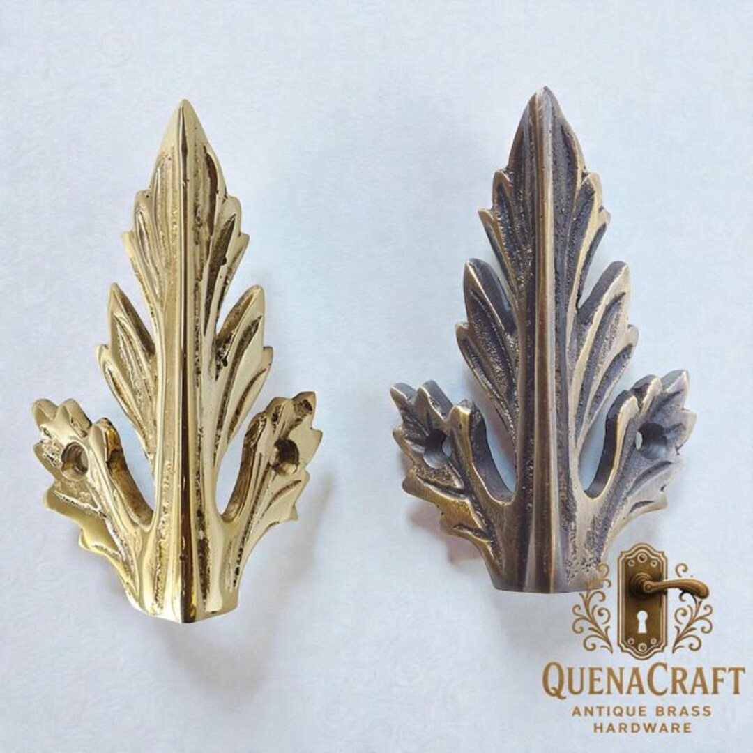 65mm SET of Acantus Leaf Solid Brass Corner Protector Brass Skiffer ...