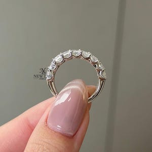 30 Pointer Radiant Cut Lab Diamond Half Eternity Ring – 14k White Gold ...