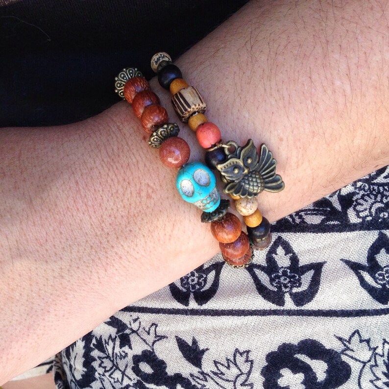 Wooden Bohemian Bracelet Stacking Bracelet Layering - Etsy
