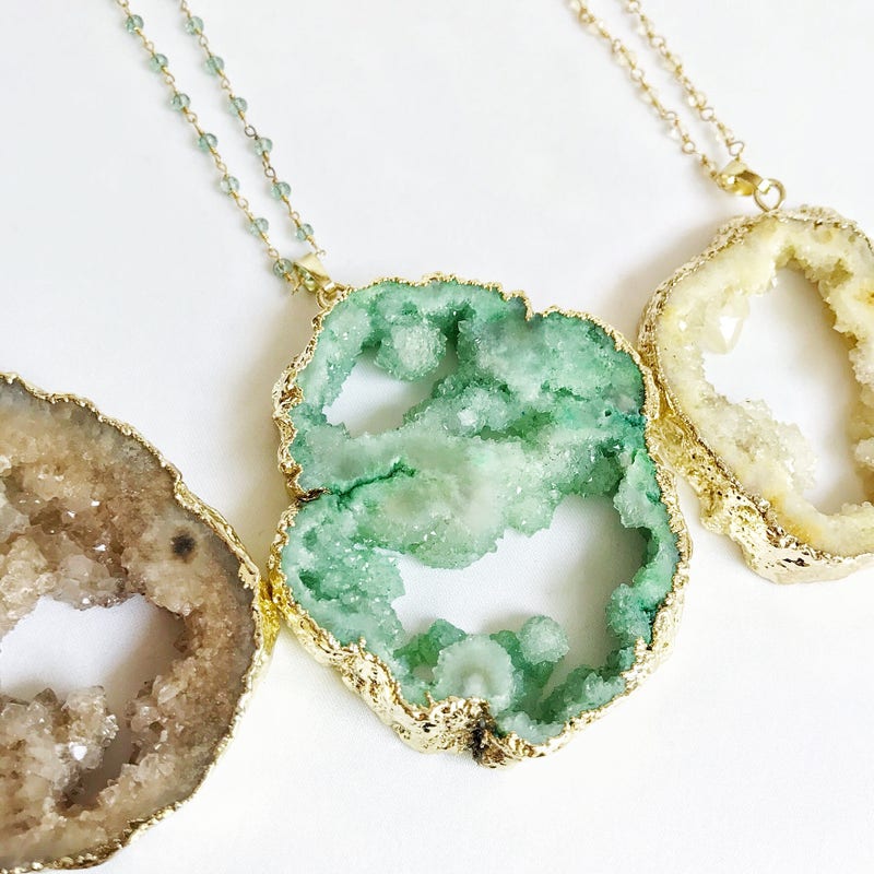 Druzy Geode Necklace - Etsy