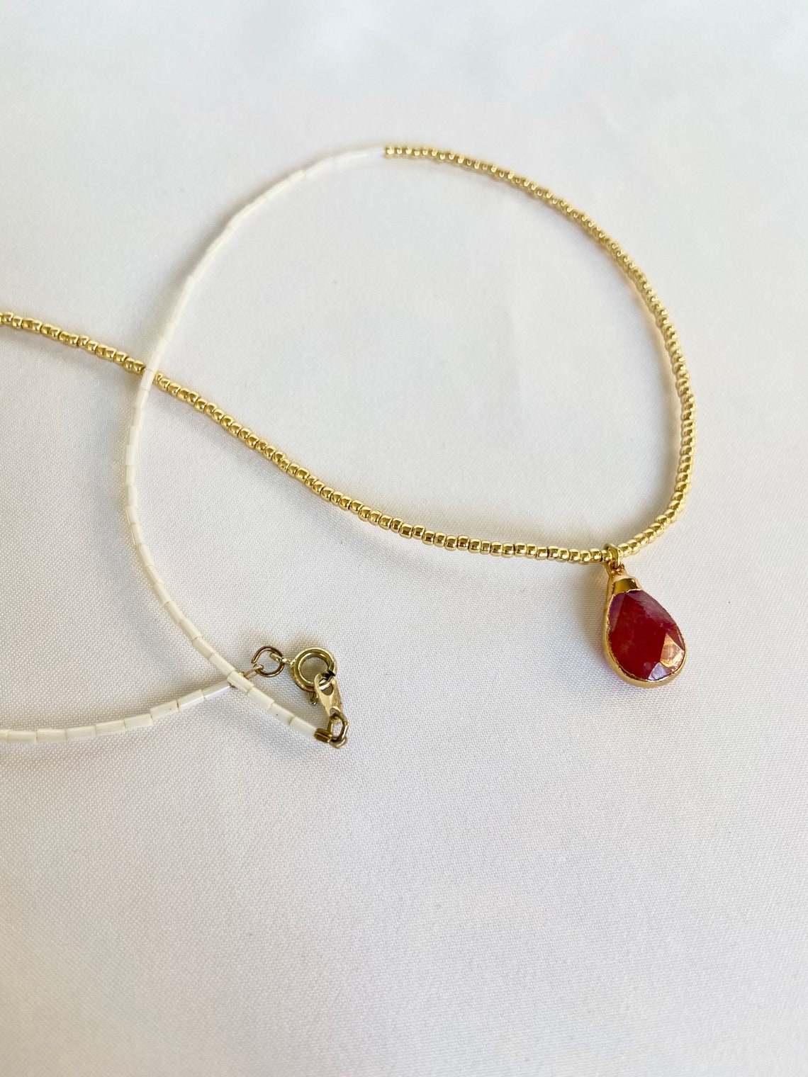 Gemstone and Vintage Charm Neck Mess Semiprecious Stone - Etsy