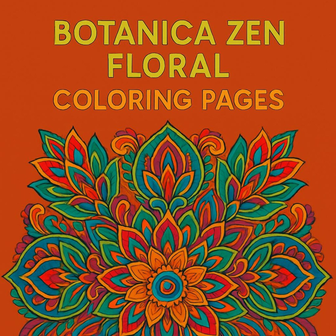 Botanical Zen Floral Coloring Pages - Etsy