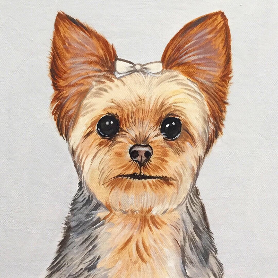 12x12 Custom Dog Portrait / Custom Pet Portrait 1 Pet Close-up Solid ...