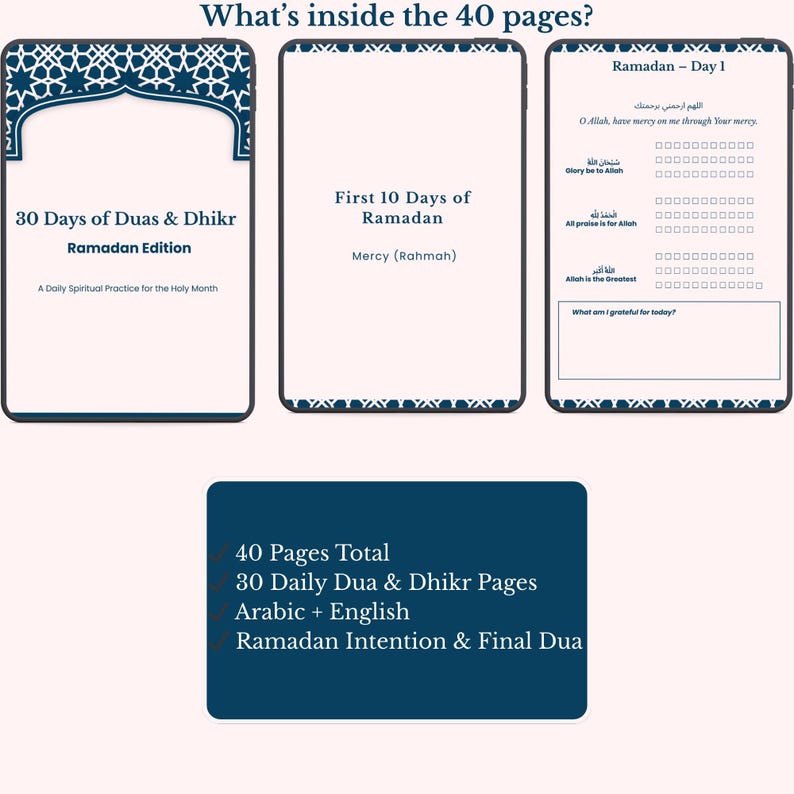 Ramadan Dua & Dhikr Journal | 30-day Islamic Printable (instant ...