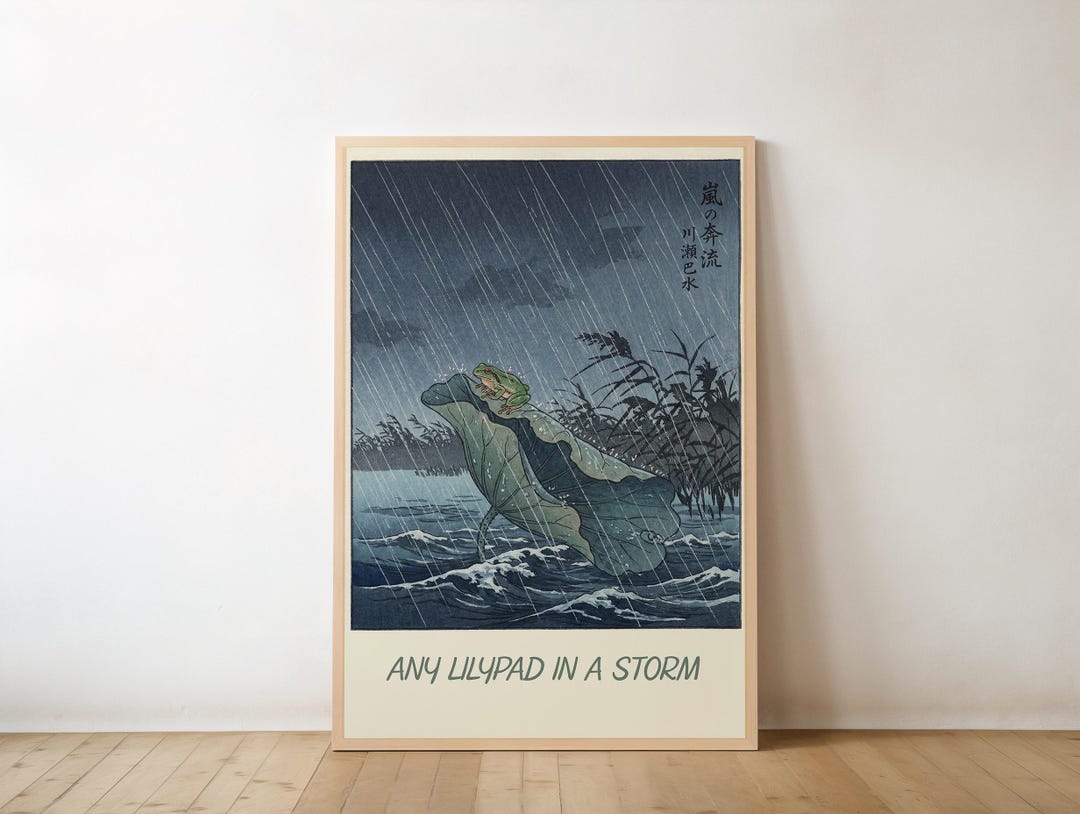 Frog Animal Art Print | Japanese Shin-hanga Animal Poster - Etsy