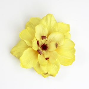 Yellow Flower Hair Clip - Realistic Small Hair Clip Pastel Yellow Color ...