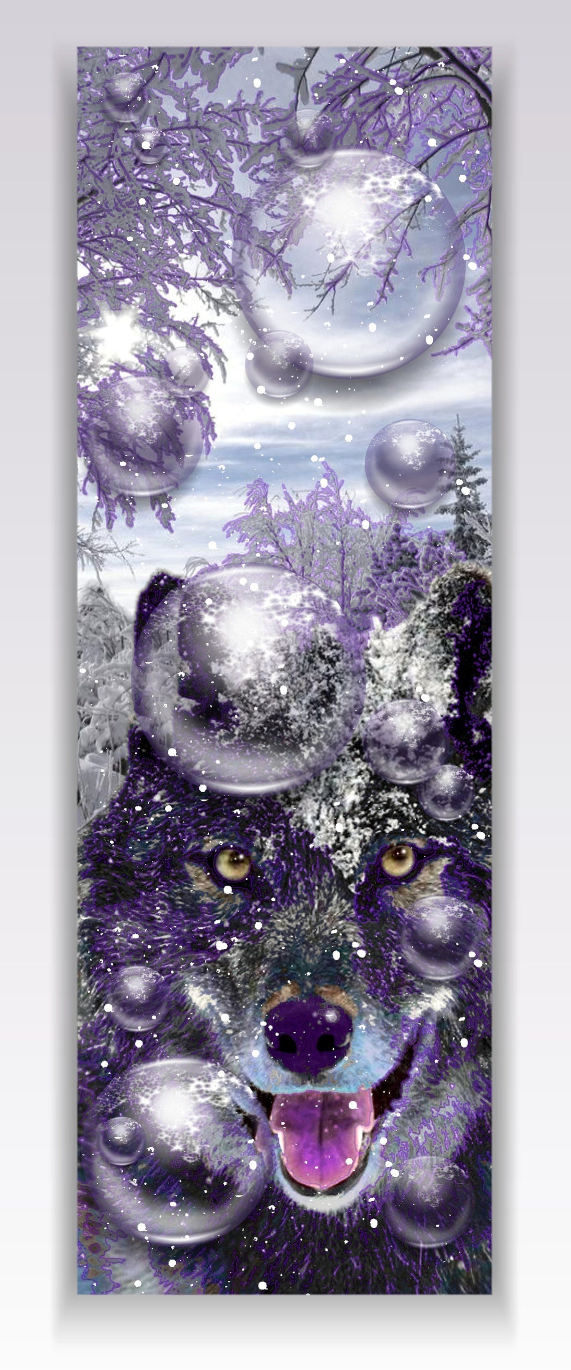 Wolf Bubbles Giclee Canvas Wall Art - Etsy