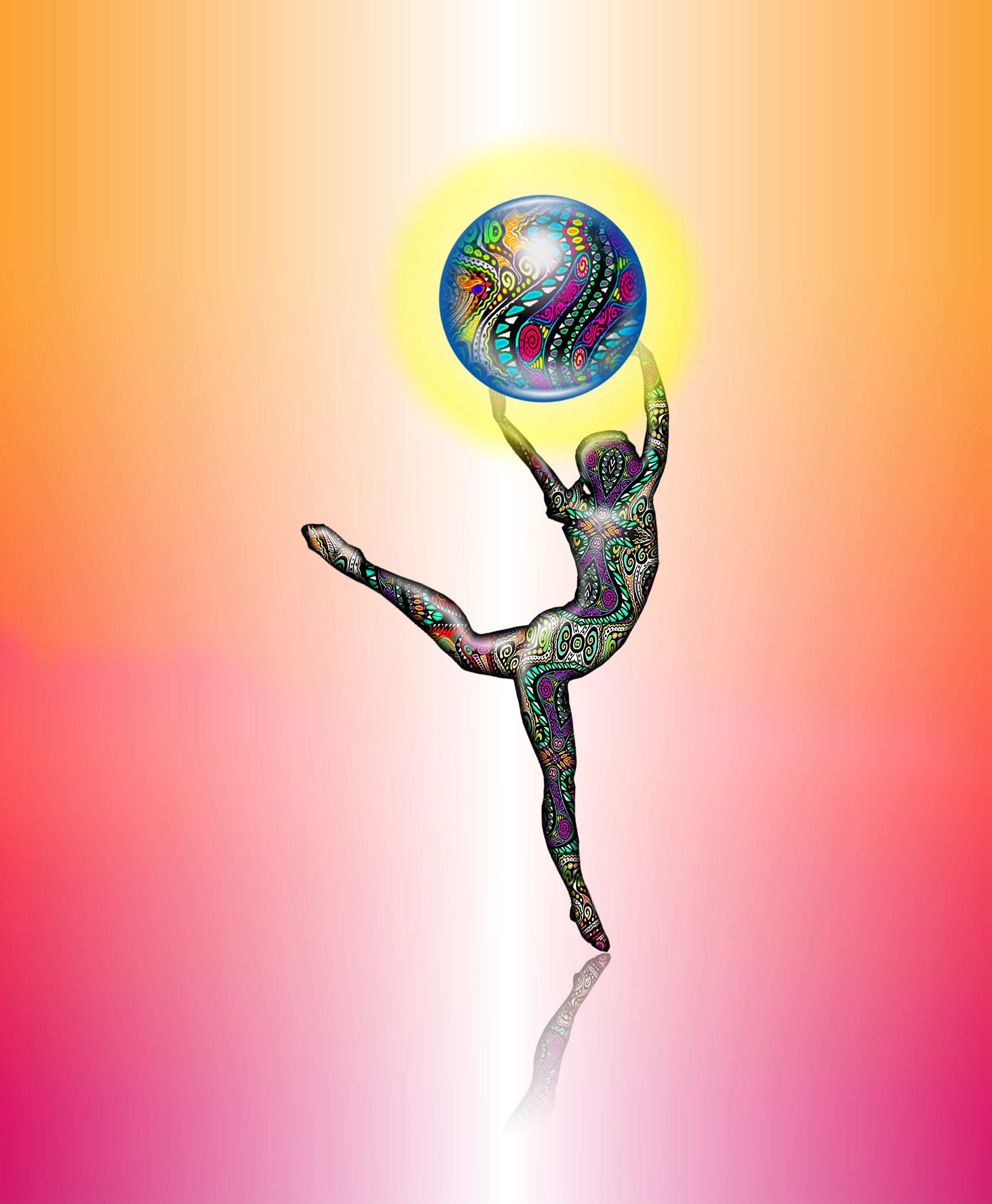 Rainbow Dancers Triptych 3 Panels Tropical Giclee Canvas - Etsy