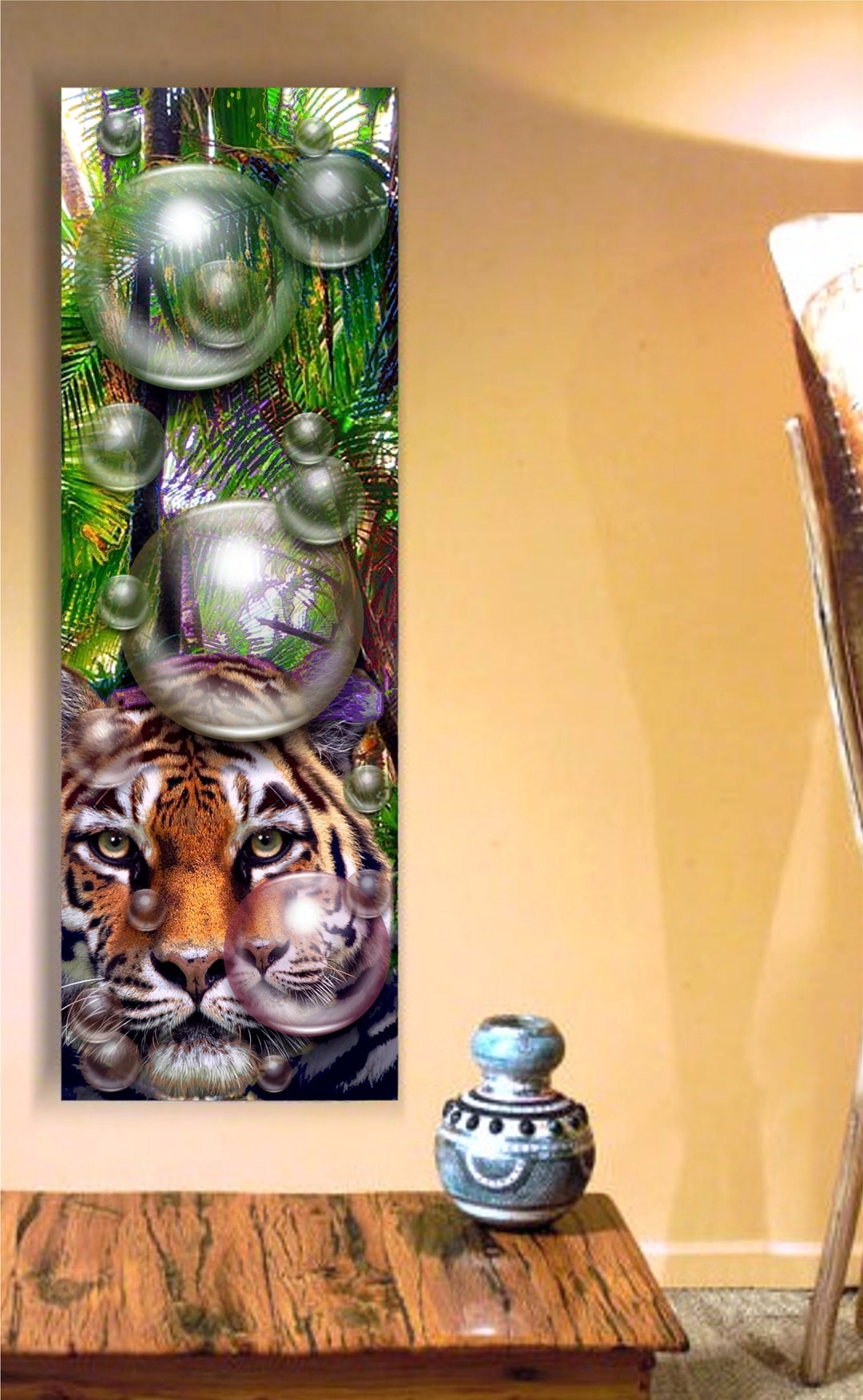 Tiger Bubbles Giclee Canvas Wall Art - Etsy